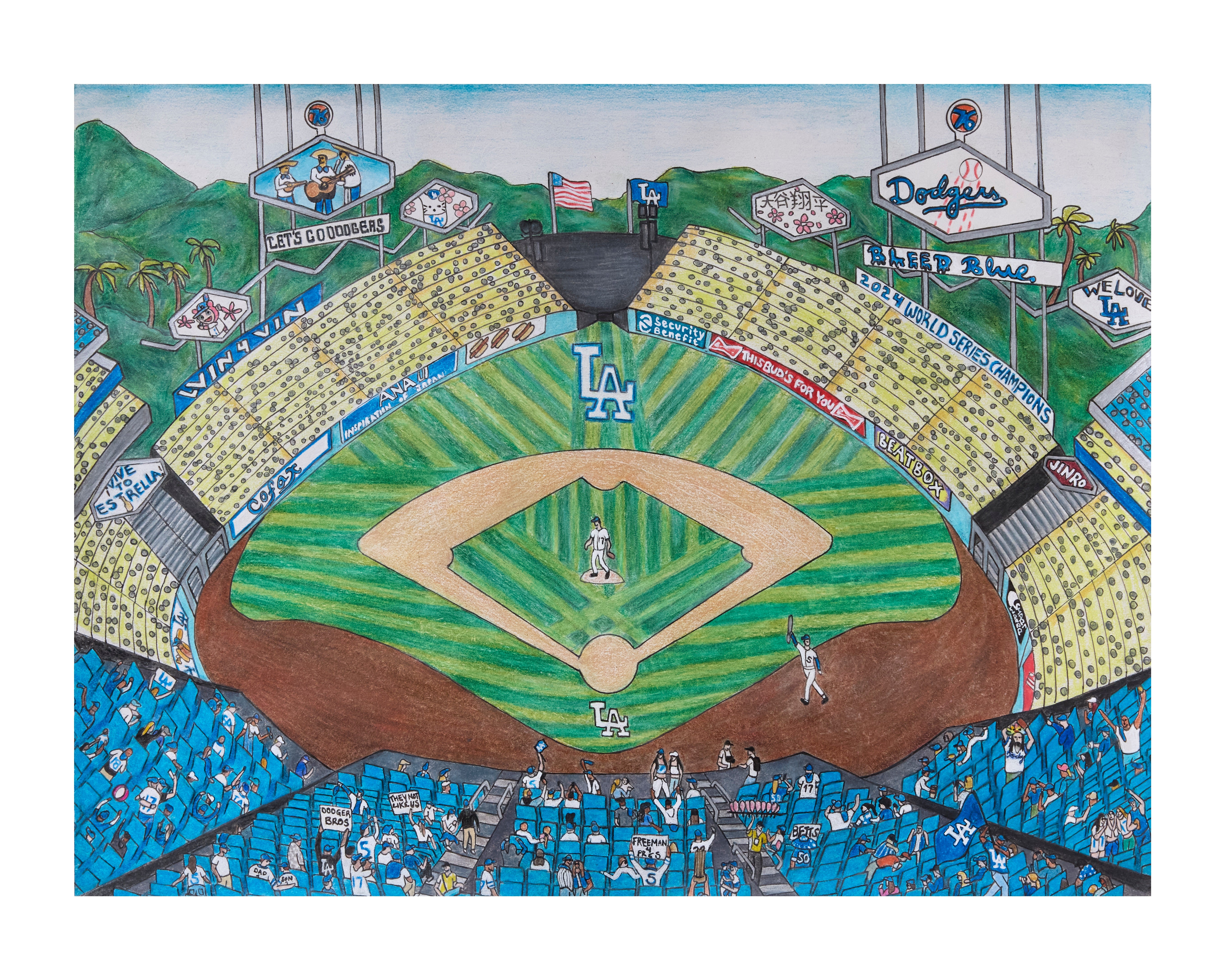 Bleed Blue: Dodger Stadium – Mandy Mitchell Studio Art